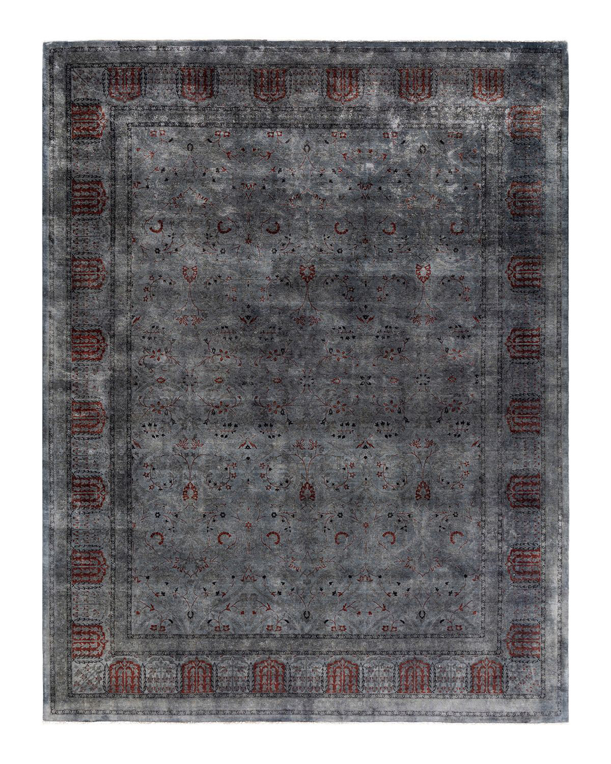 Solo Rugs Overyed One-of-a-Kind 9'2" x 11'9" Area Rug in Gray/Black/Red ...