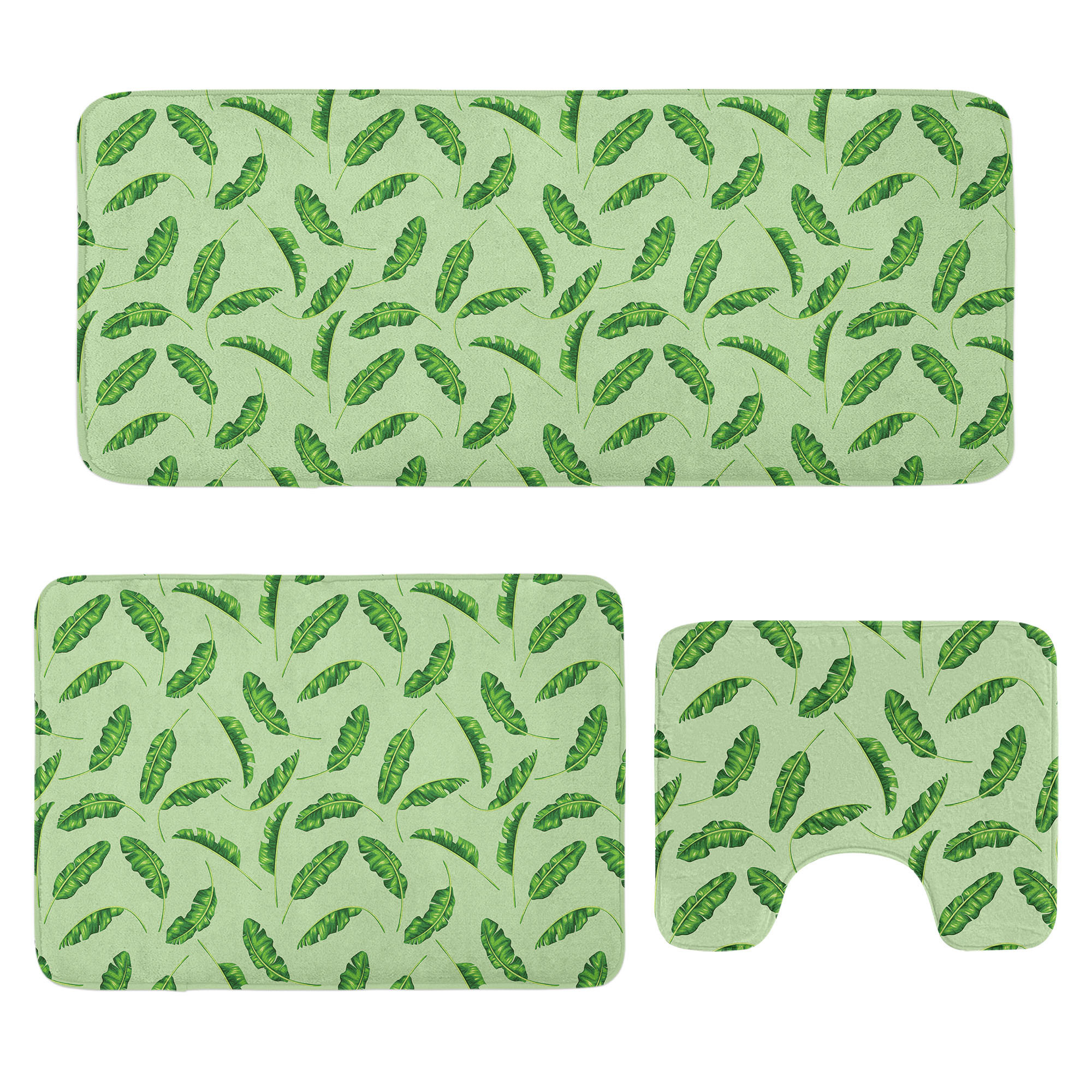 Dakota Fields Jungle Bathroom Rug Set 3 Pieces U-Shape & Rectangle Mats ...