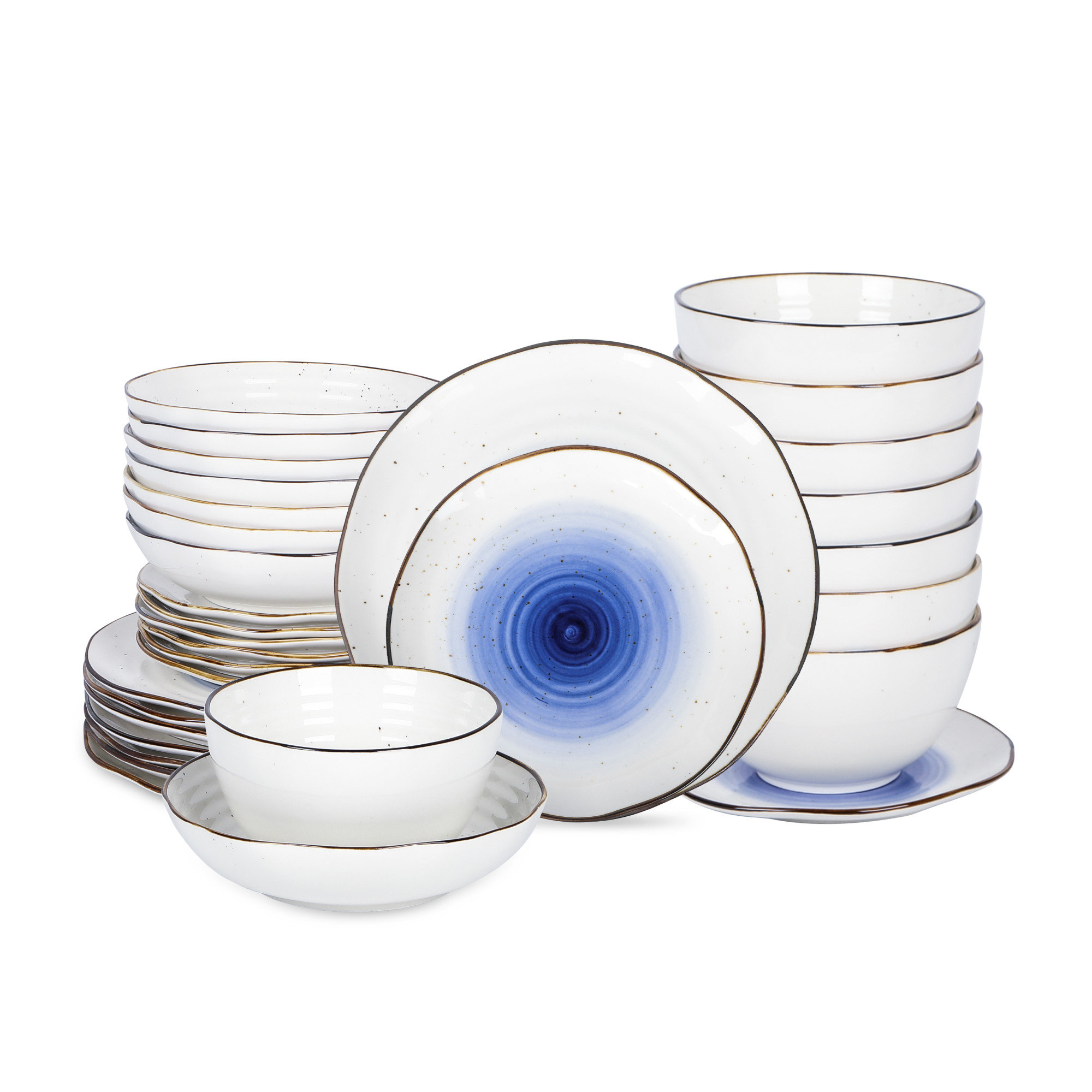 Christian Siriano Luma 32 Piece Porcelain China Dinnerware Set ...