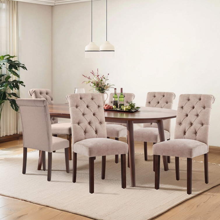 Winston Porter Gerrilyn Tufted Wooden Dining Room Chairs & Reviews ...