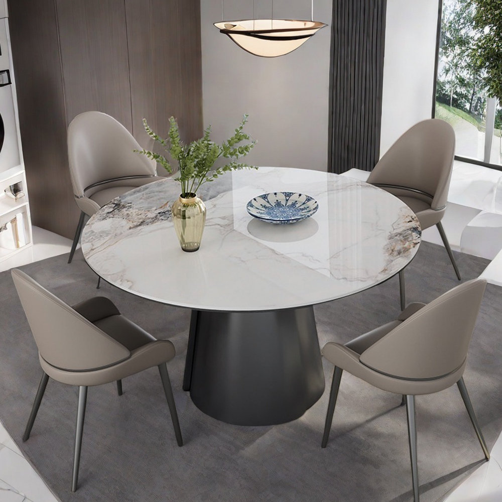 LABAORRY Italian modern minimalist round dining table sets | Wayfair
