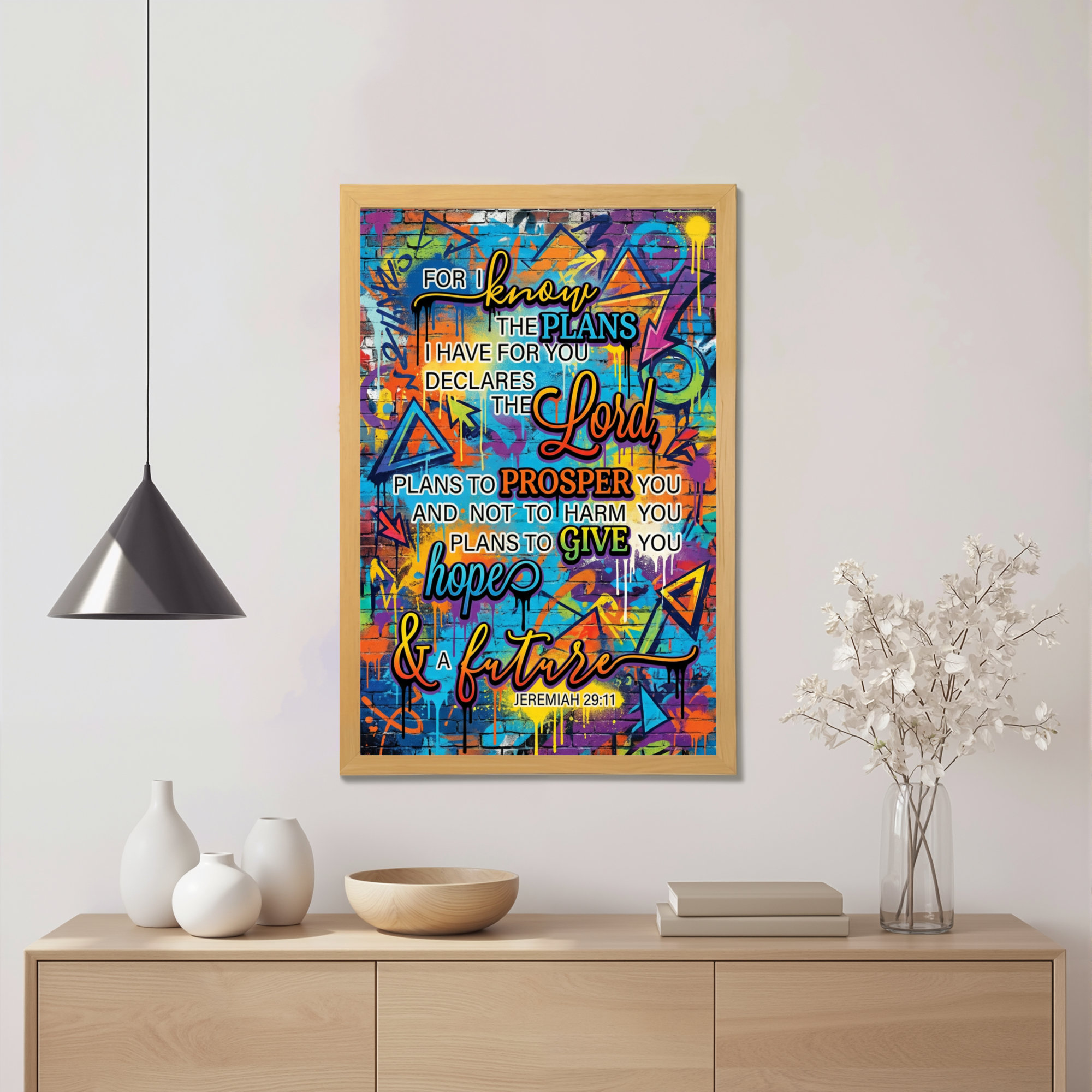 Winston Porter Colorful Abstract Graffiti Style Bible Verse Canvas ...