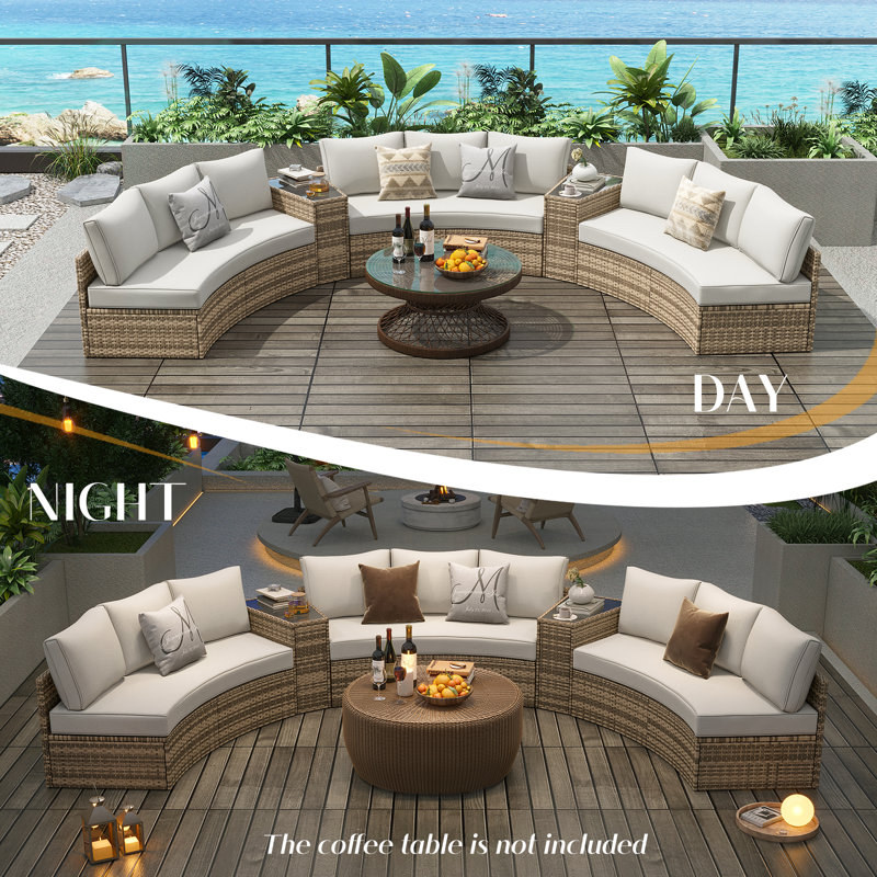 Latitude Run® Leiny 11 Piece Rattan Sofa Seating Group With Cushions ...