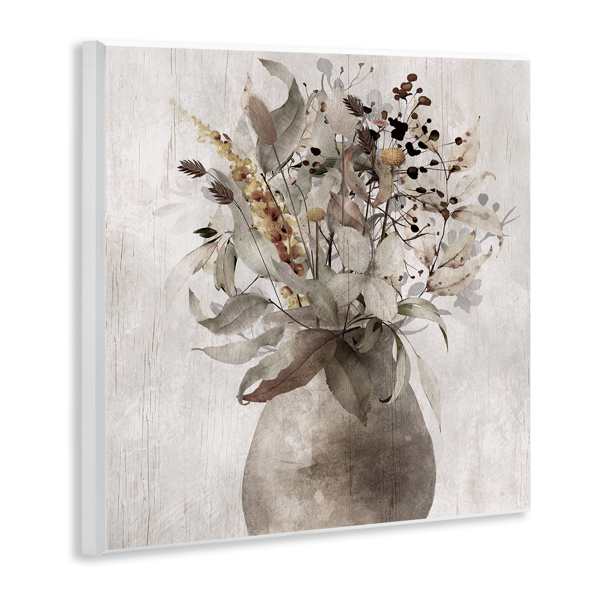 Ophelia & Co. Rustic Country Herb Vase Wall Plaque Art, design by Val ...