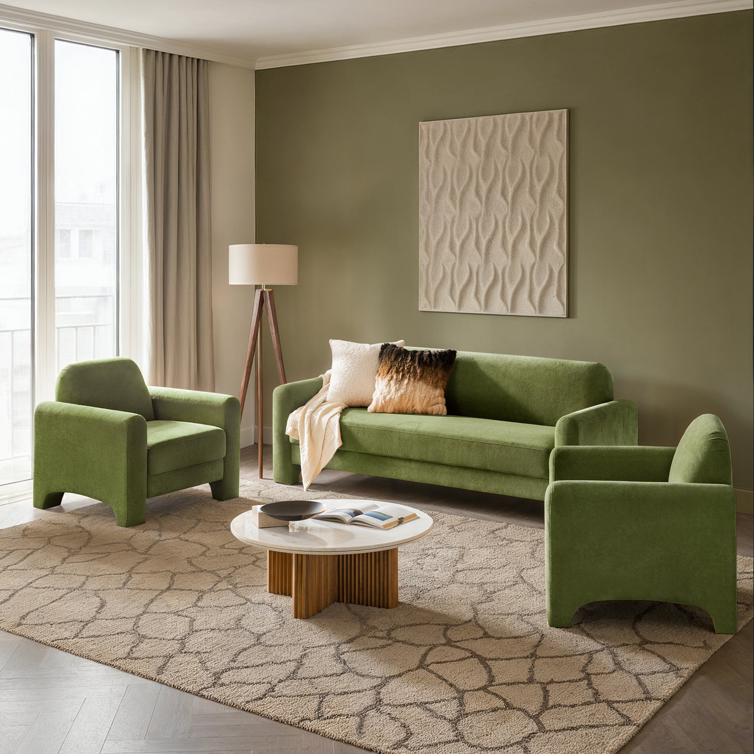 Ebern Designs Werts Chatmon 3-Piece Living Room Set with Sofa And ...