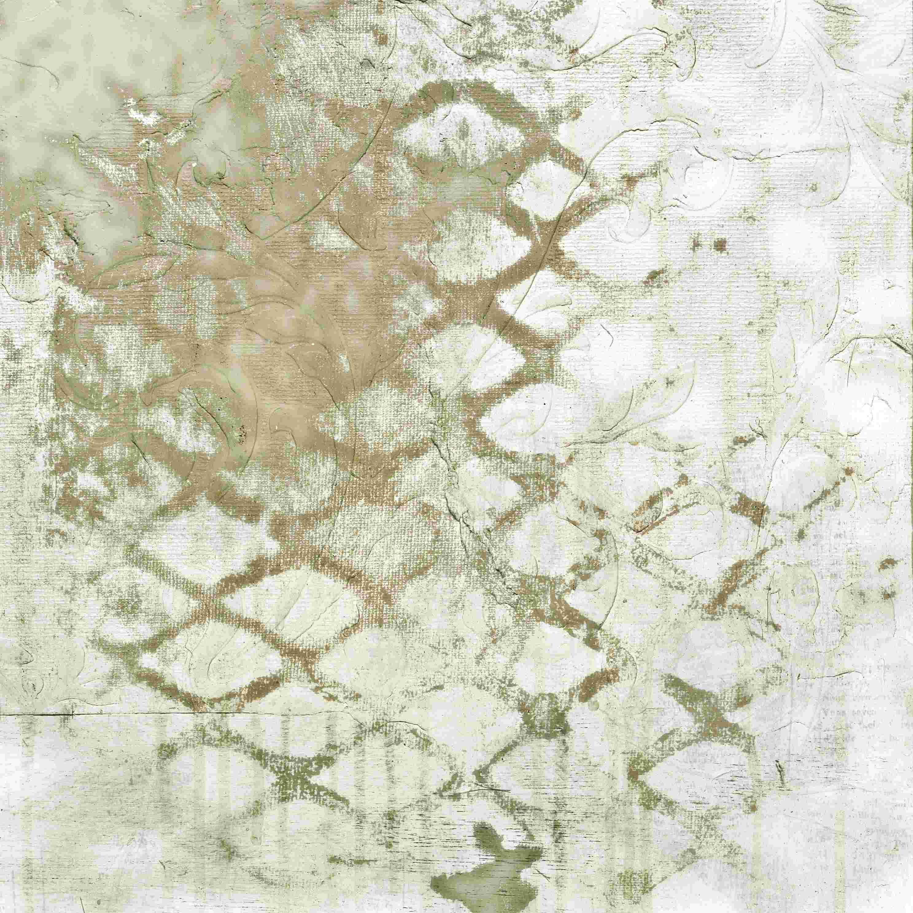 17 Stories Cream Fishnet Distress Pattern - Wrapped Canvas Graphic Art ...