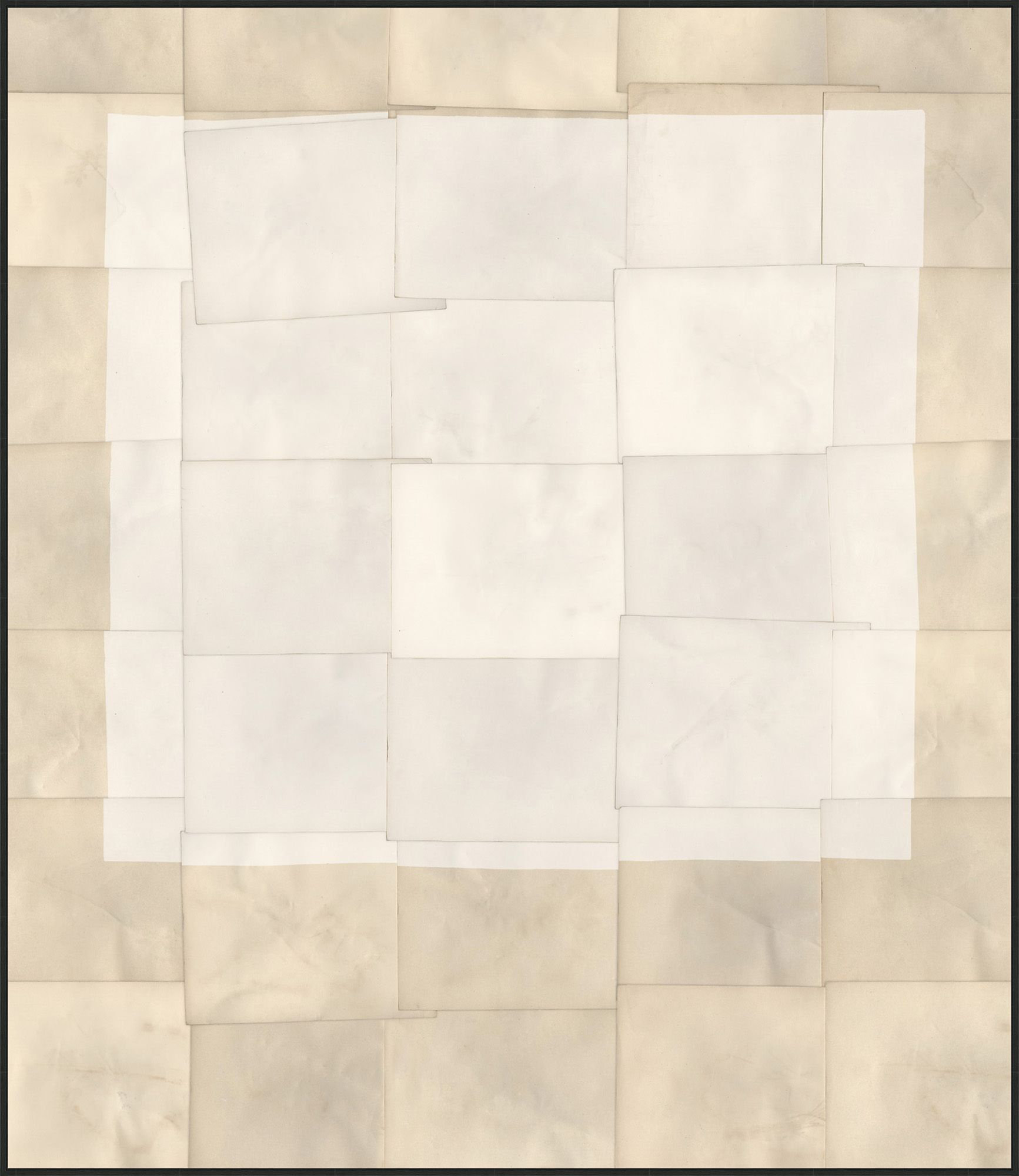 Wendover Art Group Parchment Square White - Floater Frame Print on ...