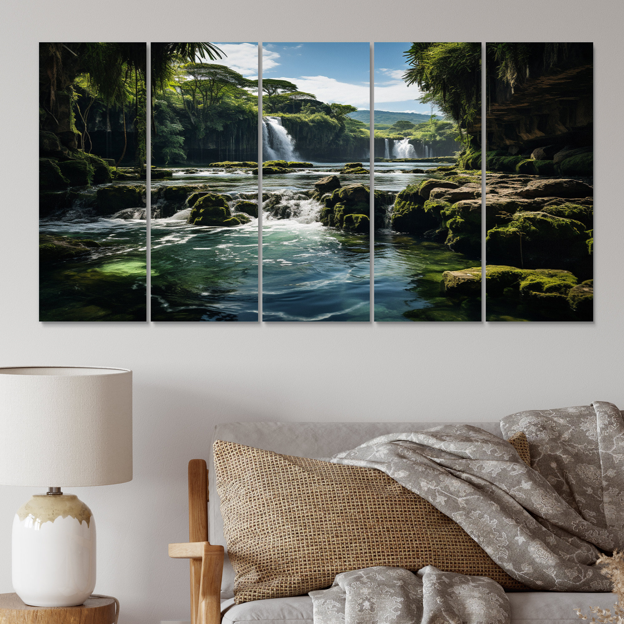 Millwood Pines Dominican Cascading Waterfalls - Nautical & Beach Metal ...