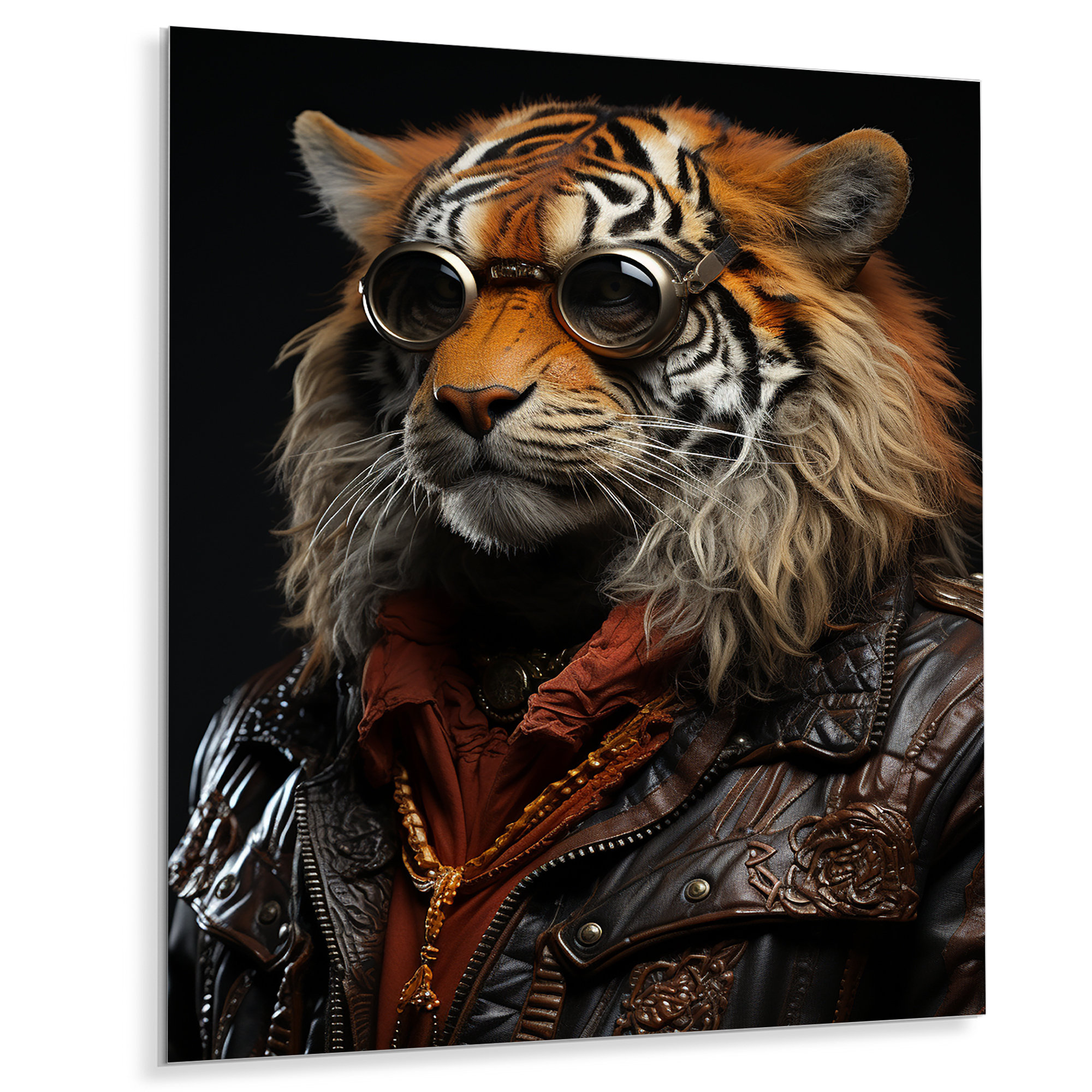 Trinx Stylish Tiger II - Animals Tiger Metal Wall Art Living Room ...
