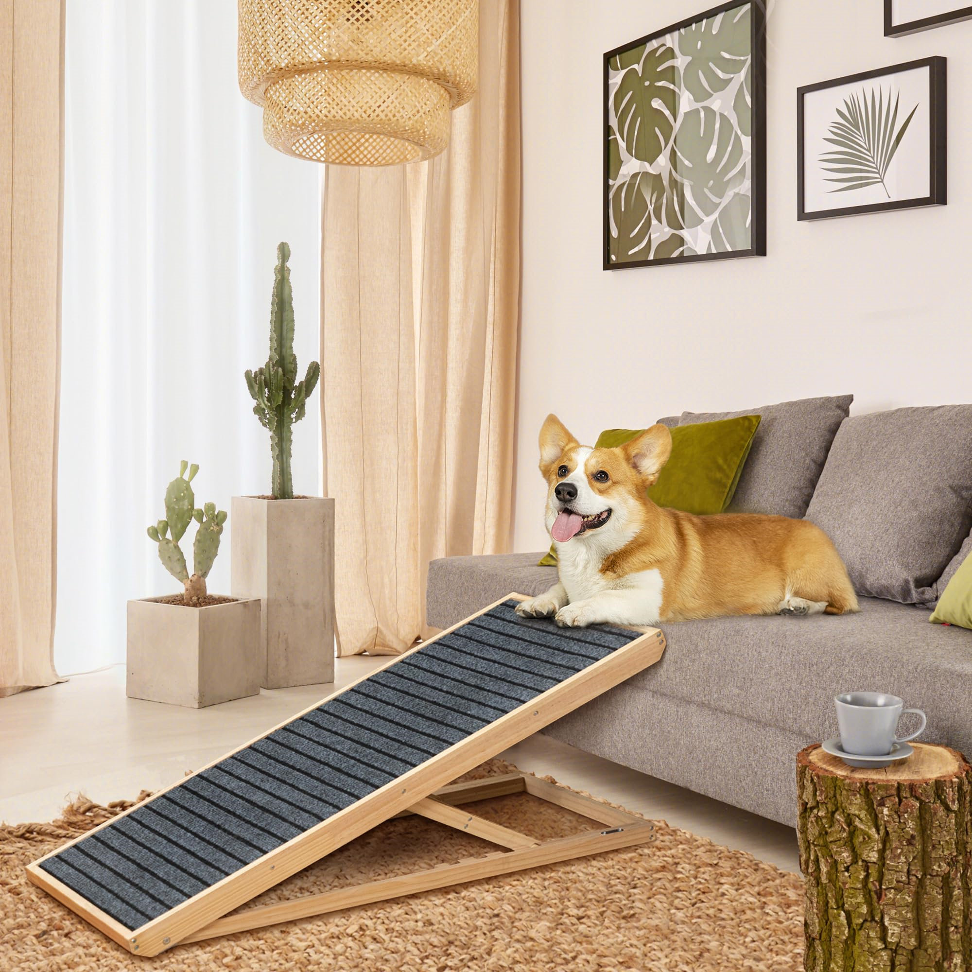 Archie & Oscar™ Folding Dog Ramp . 4-Level Adjustable Wooden Portable ...