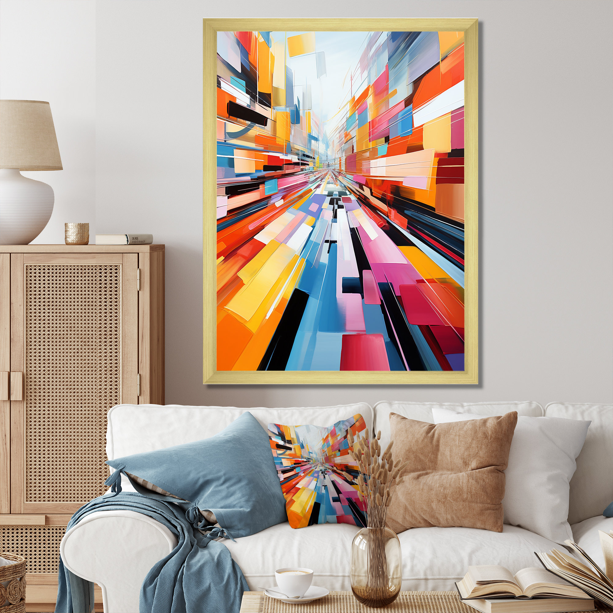 Ivy Bronx Colorful Cubism Spiral Of Speed I - Abstract Collages Wall ...
