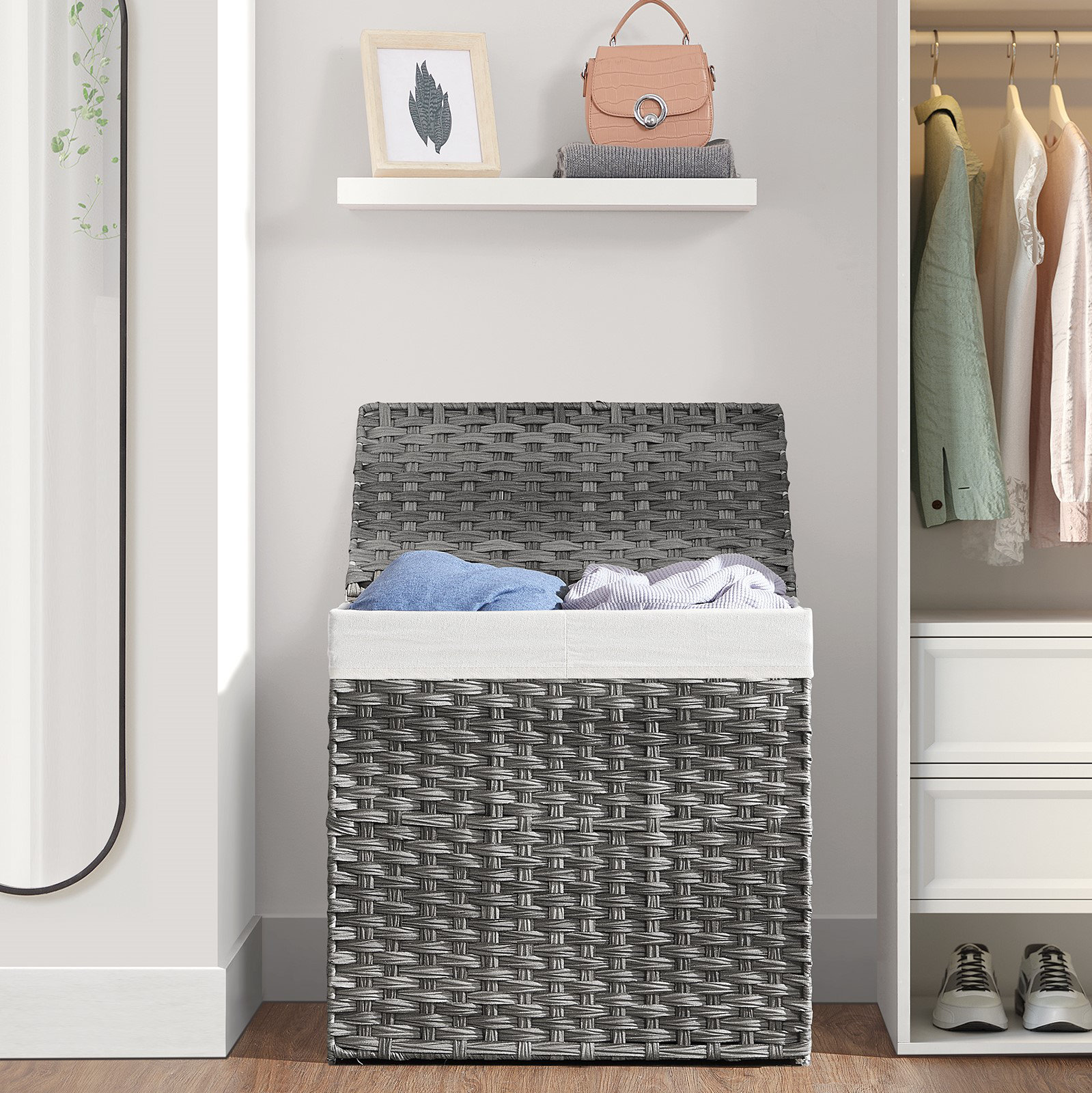 Gracie Oaks 130l Clothes Hamper With 2 Removable Liner Bags & Reviews ...