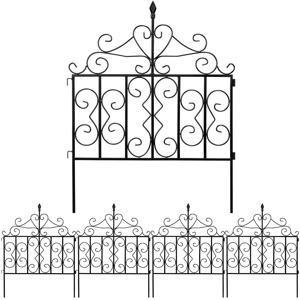 Amagabeli 5 Panels Decorative Garden Fences and Borders for Dogs 32in(H ...