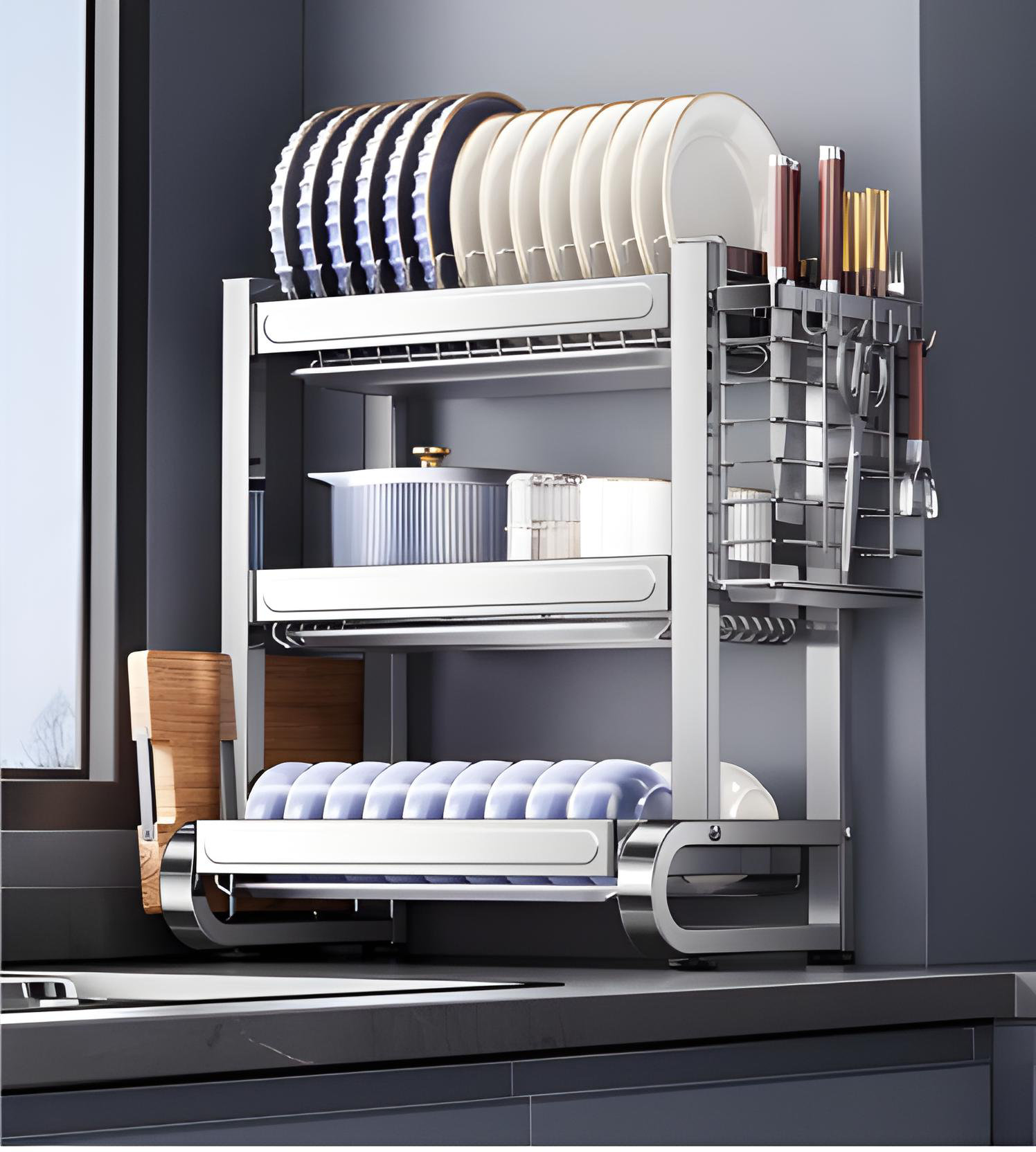 LIYONG Stainless Steel Countertop Dish Rack | Wayfair