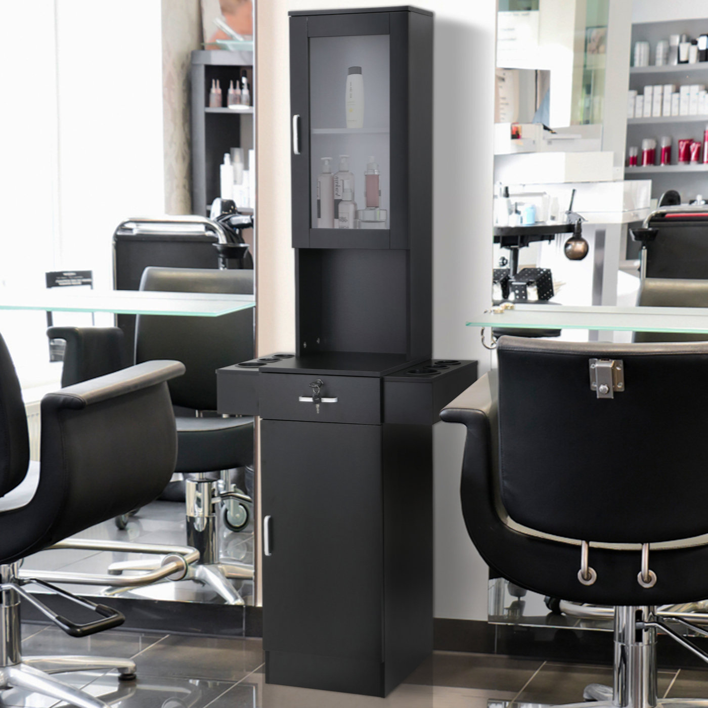 Latitude Run® Greylen Classic Barber Station, Salon Station With ...