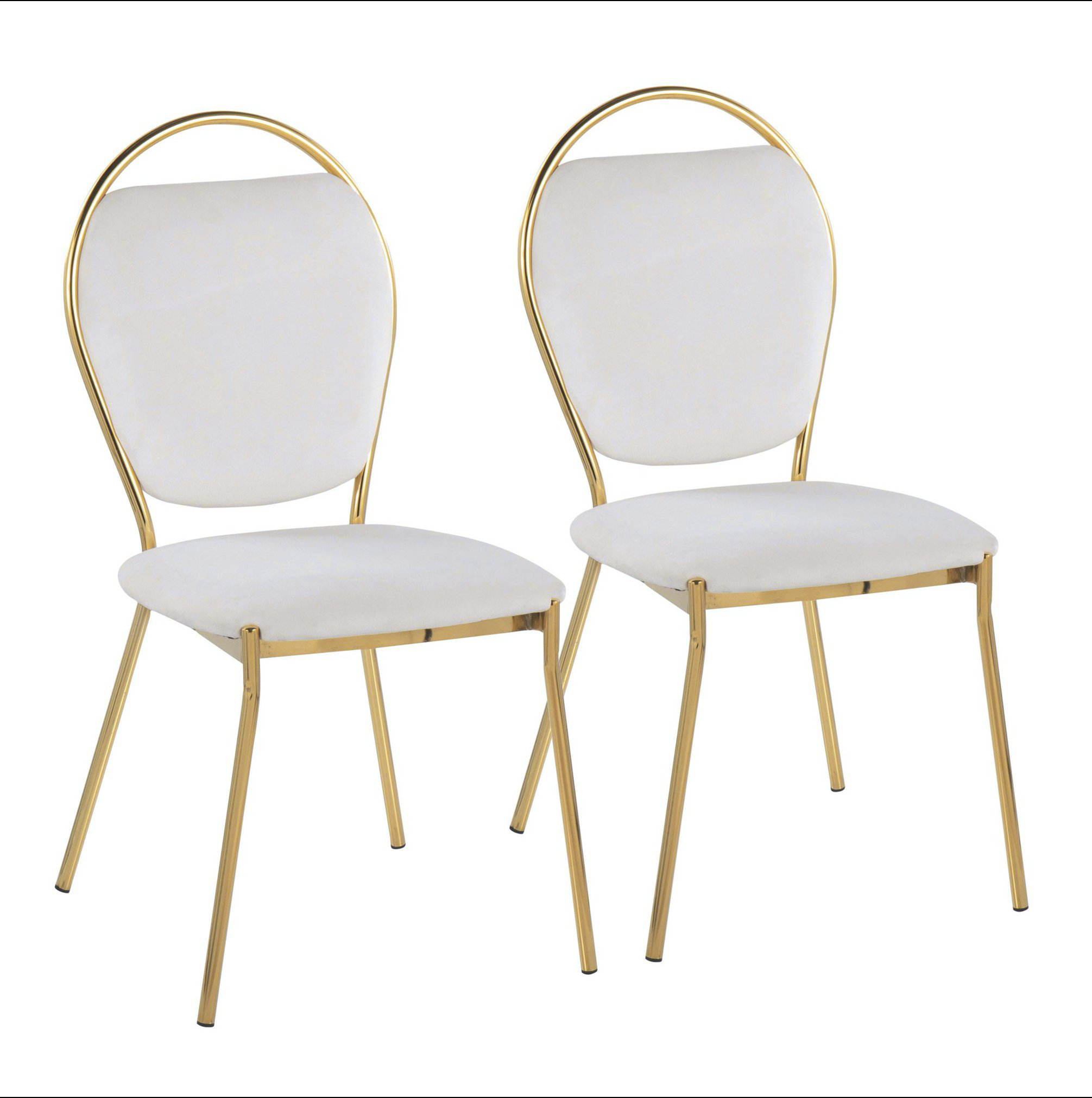 Everly Quinn Keyhole Contemporay/Glam Dining Chair in Gold Metal and ...