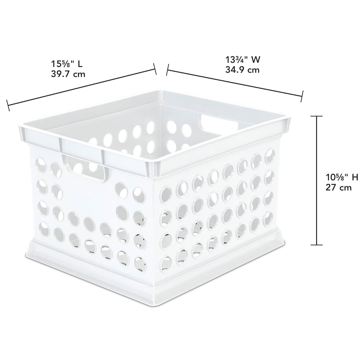 Sterilite Stackable Plastic Storage Open Crate Bin Organizer Box, White ...