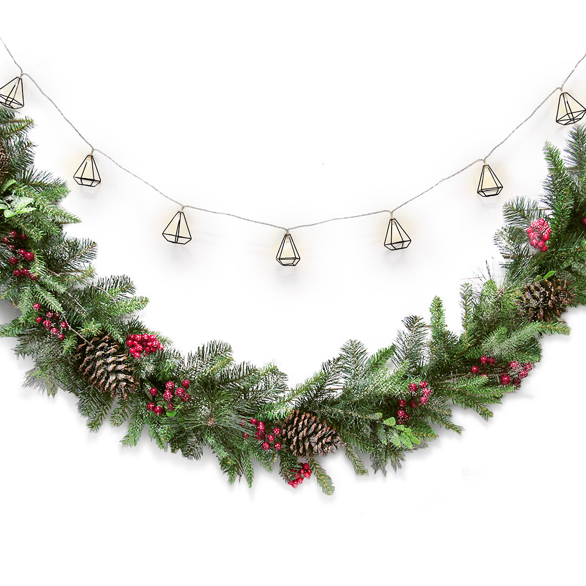 The Holiday Aisle® 72" Artificial Mixed Frosted Berry Pine Cone ...