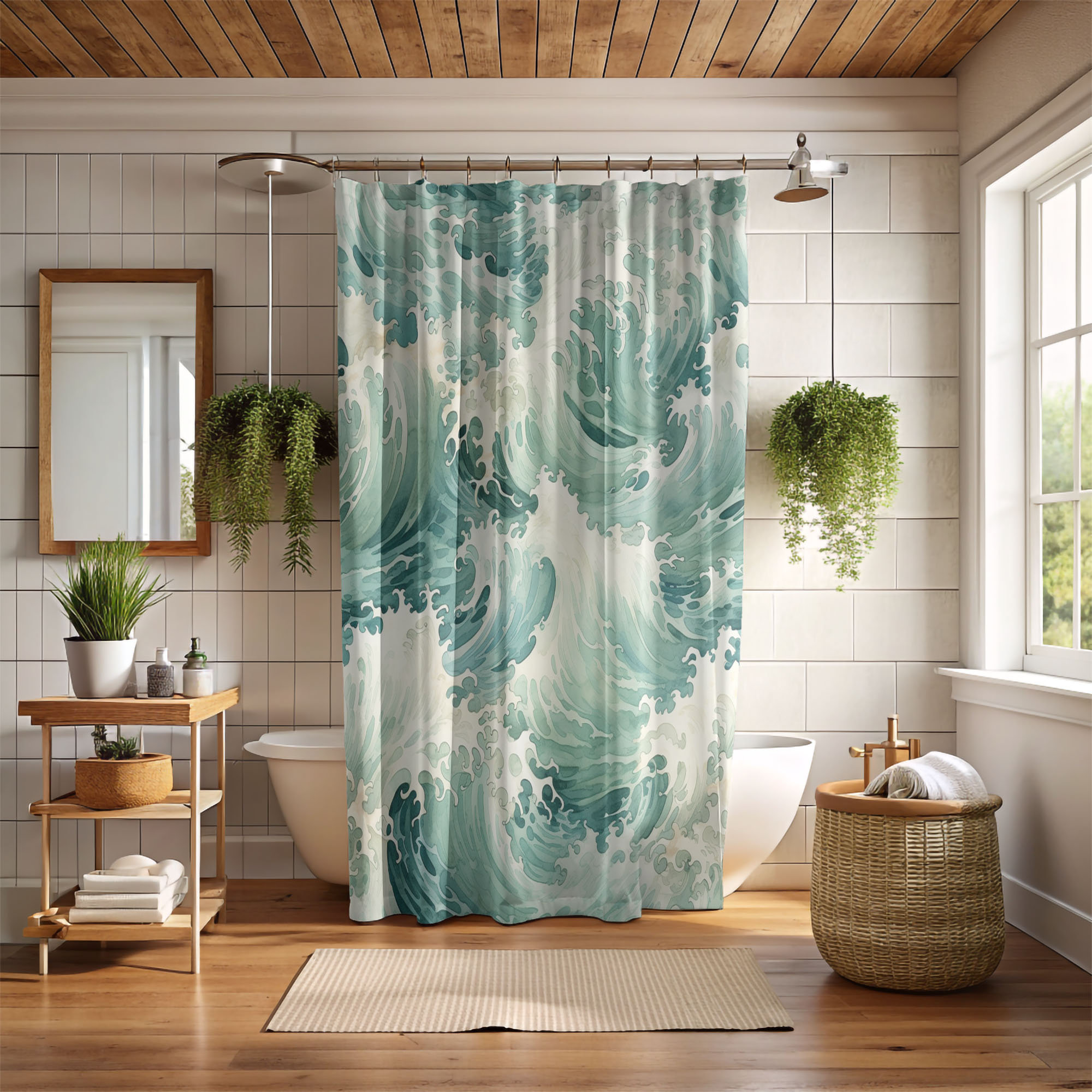 East Urban Home Sea Serenade - 1 Piece Standard Shower Curtain | Wayfair