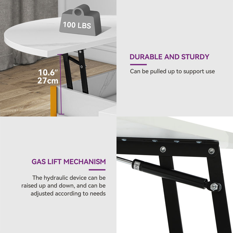 Mercer41 Round Lift Top Coffee Table With Storage & Reviews | Wayfair