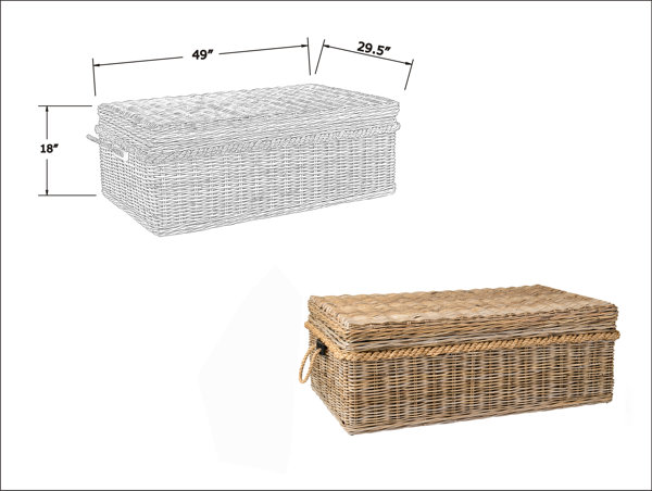 Sand & Stable Kent Wicker Trunk & Reviews | Wayfair
