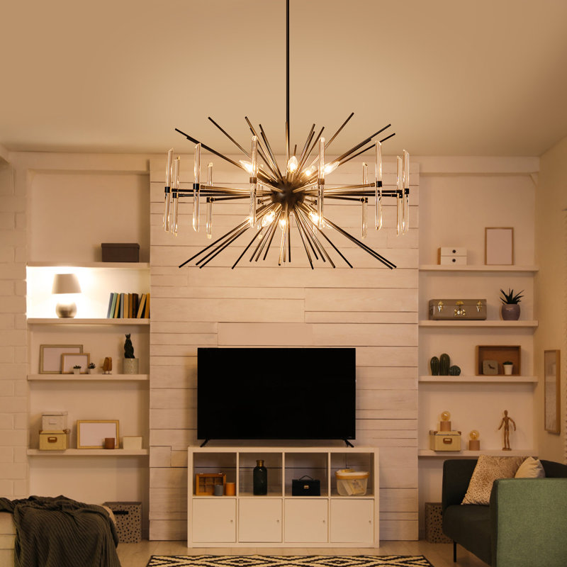 George Oliver Kethry 10 - Light Dimmable Sputnik Sphere Glass Modern ...