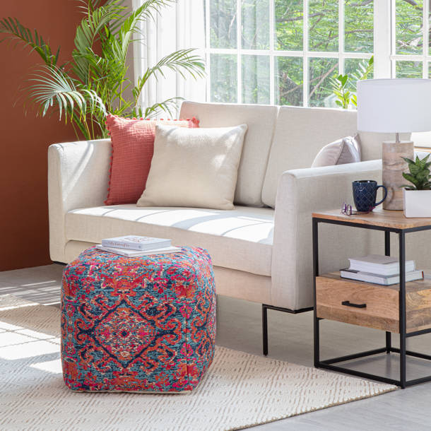Bungalow Rose Glaspy 20" X 20" X 20" Multicolor Pouf & Reviews | Wayfair