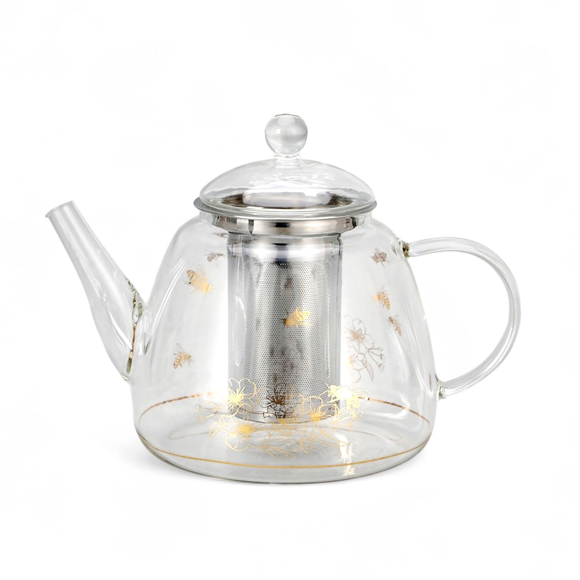 Winston Porter Heat-resistant Golden Bee Glass Teapot With Infuser - 44 ...