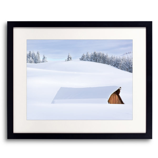 Made & Curated Bruce Heinemann Barn In Snow Abstract Framed On Paper by ...