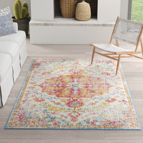 Mistana™ Hillsby Orriental Beige/Teal Area Rug & Reviews | Wayfair