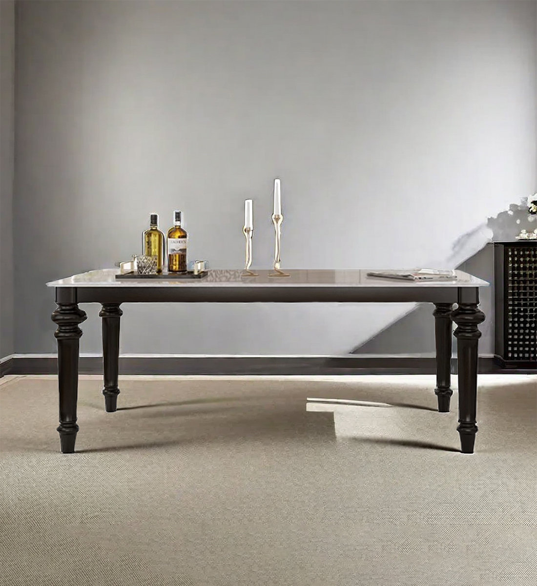 Stella Trek Black American-style retro dining table with a sintered ...