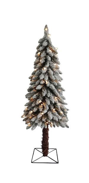 Northlight Seasonal 3' Pre-Lit Medium Flocked Alpine Artificial ...