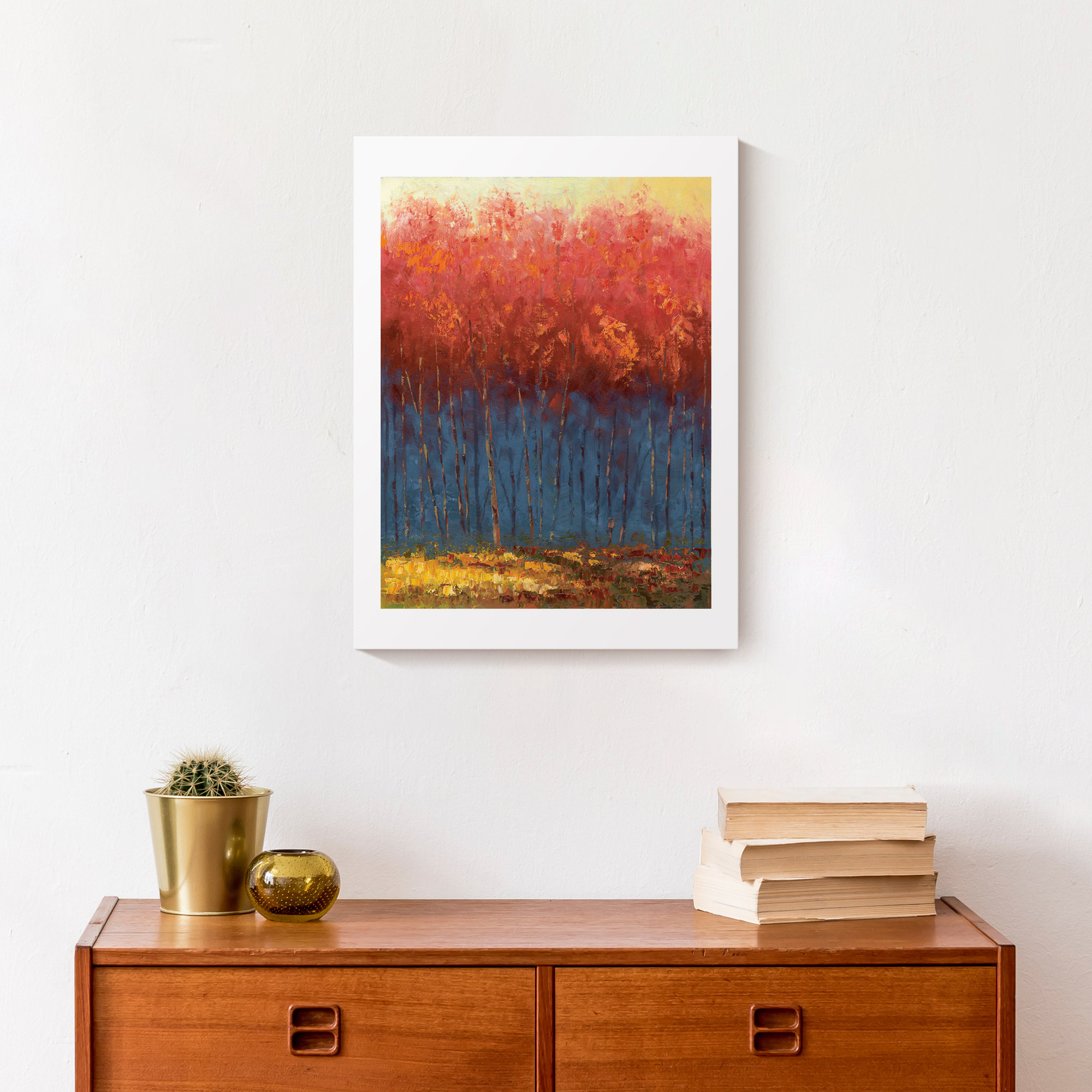 Winston Porter Bright Red Trees On Canvas Print | Wayfair