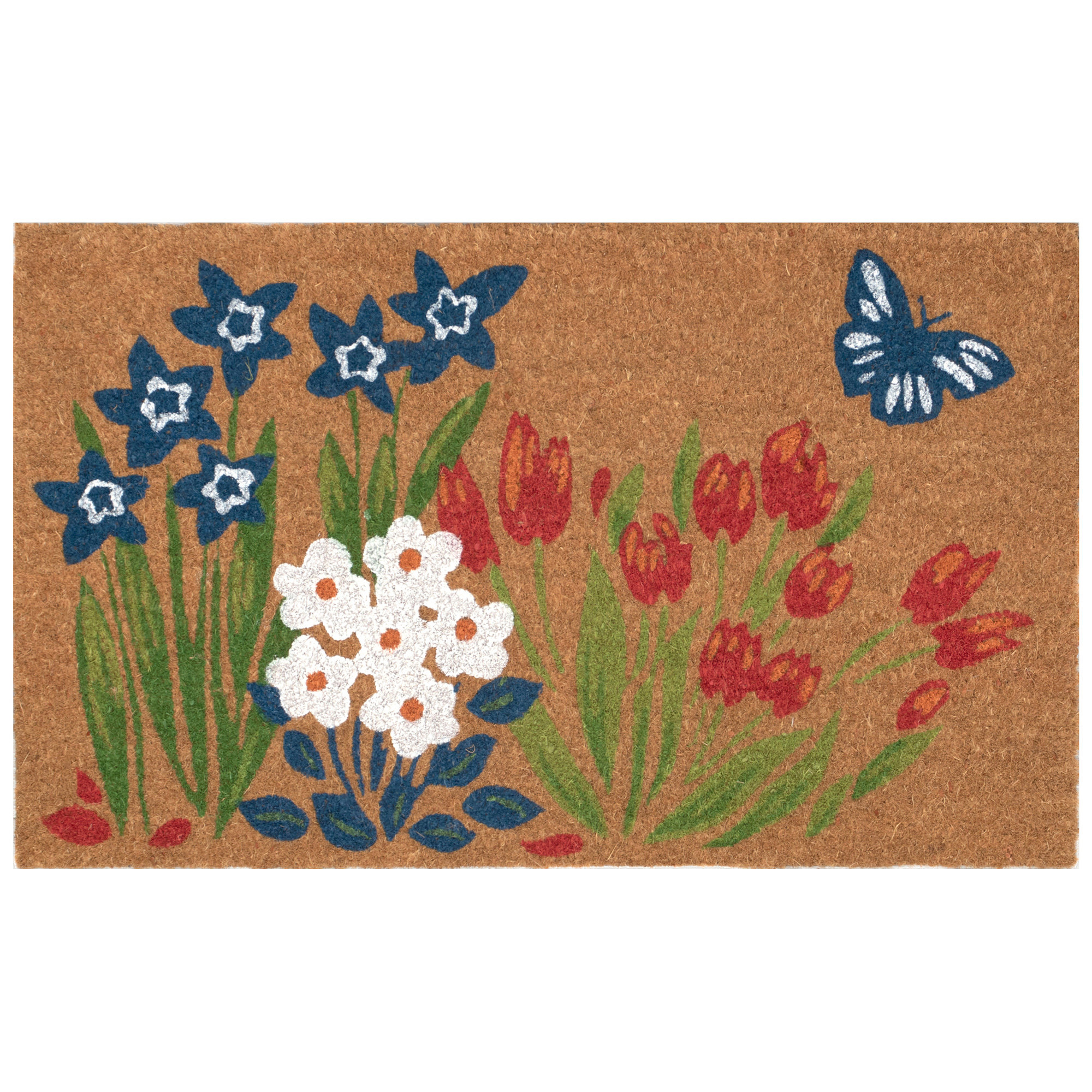 The Holiday Aisle® Yusuke Fresh Flowers Outdoor Mat Primary | Wayfair