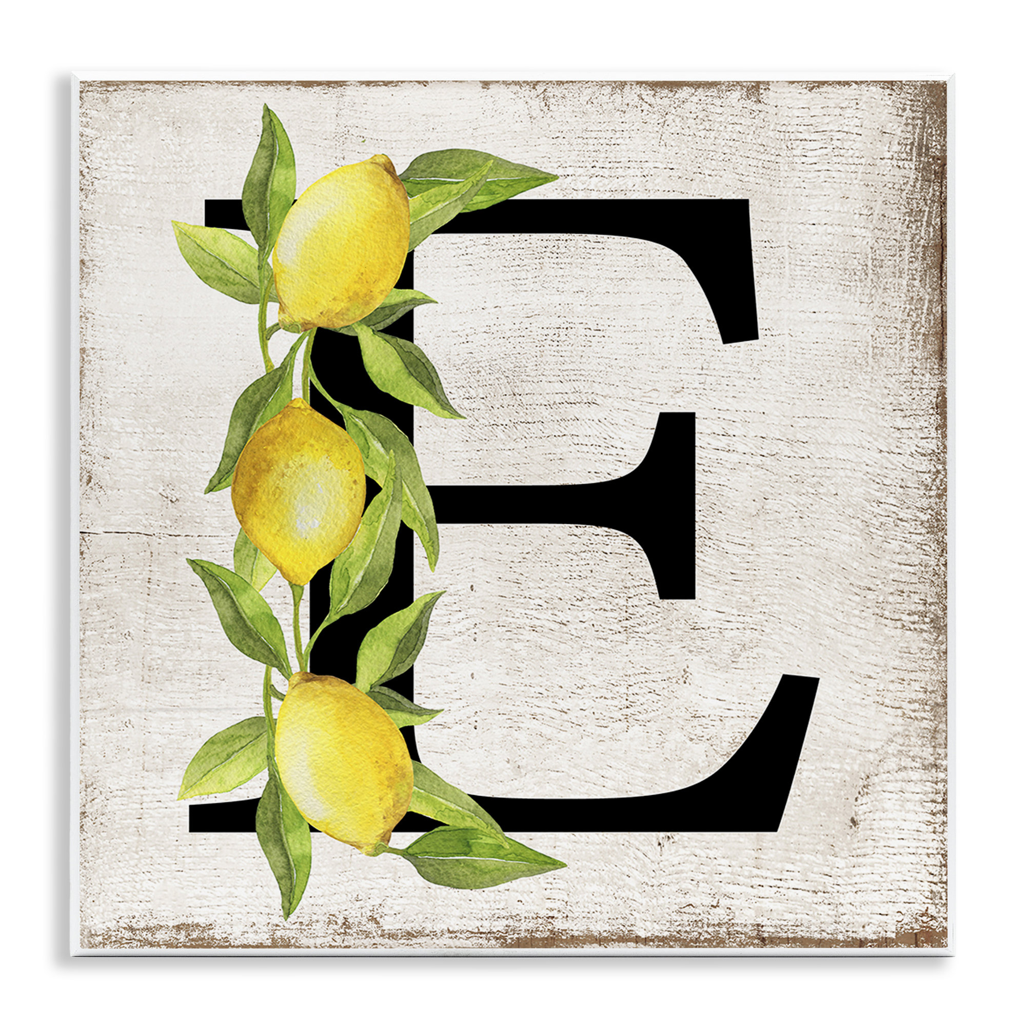 Ophelia & Co. E with Lemon Letter Wall Plaque Art by Creatif Belle ...