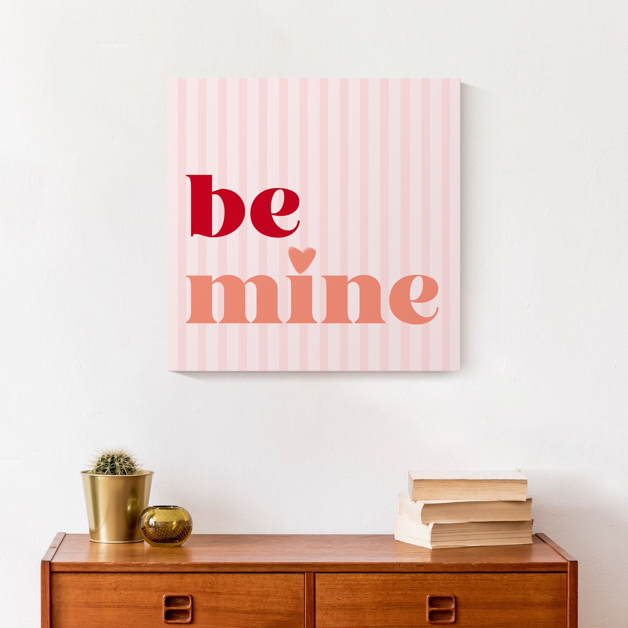 Trinx Be Mine Stripes - Wrapped Canvas Print | Wayfair