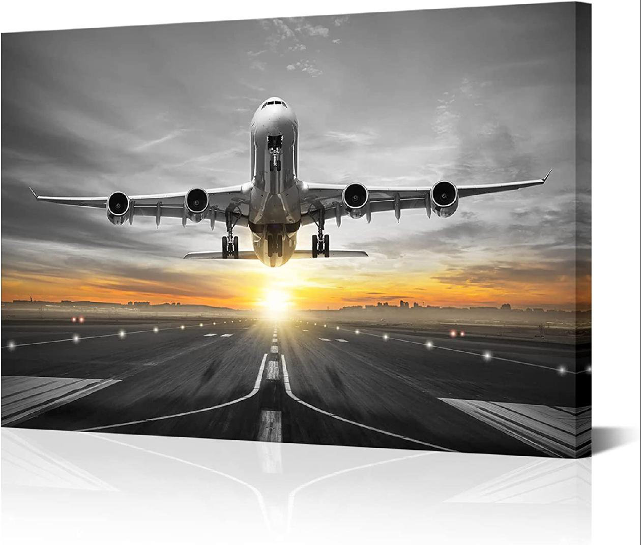 Latitude Run® Airplane Plane Flying Over Runway - Wrapped Canvas ...