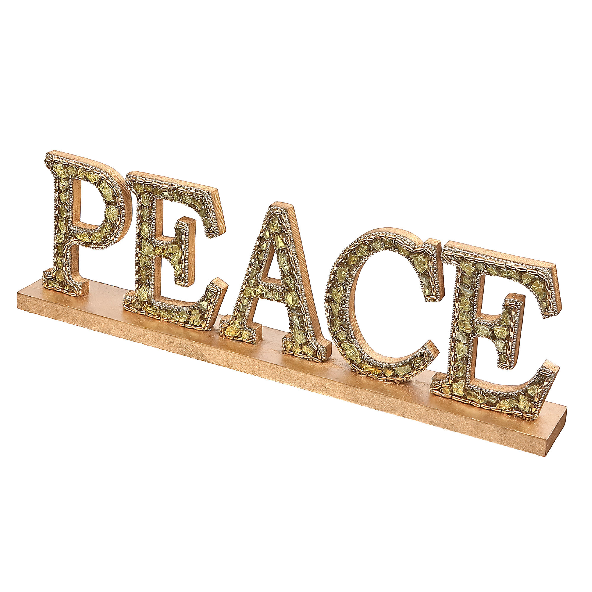The Holiday Aisle® Beaded Glitter Word Stand | Wayfair
