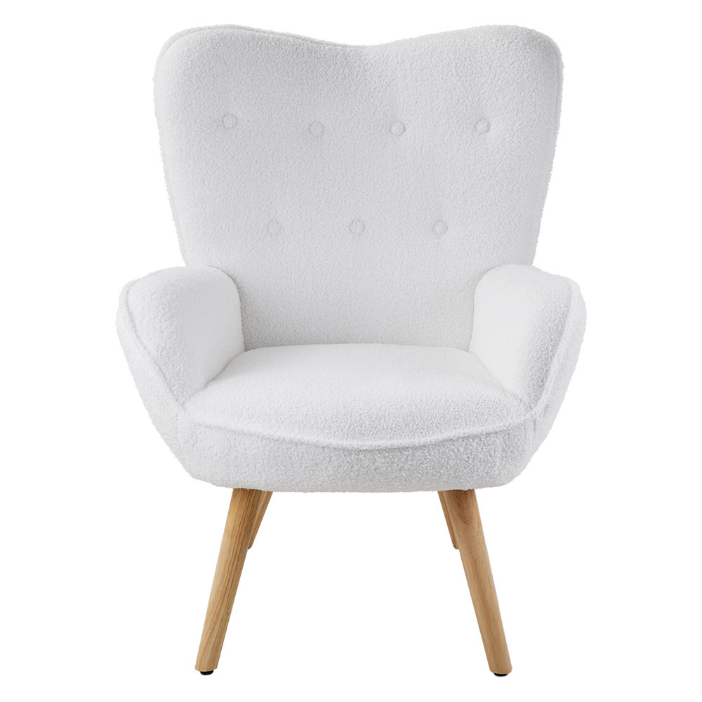 Fairmont Park White Teddy Velvet Chair | Wayfair.co.uk