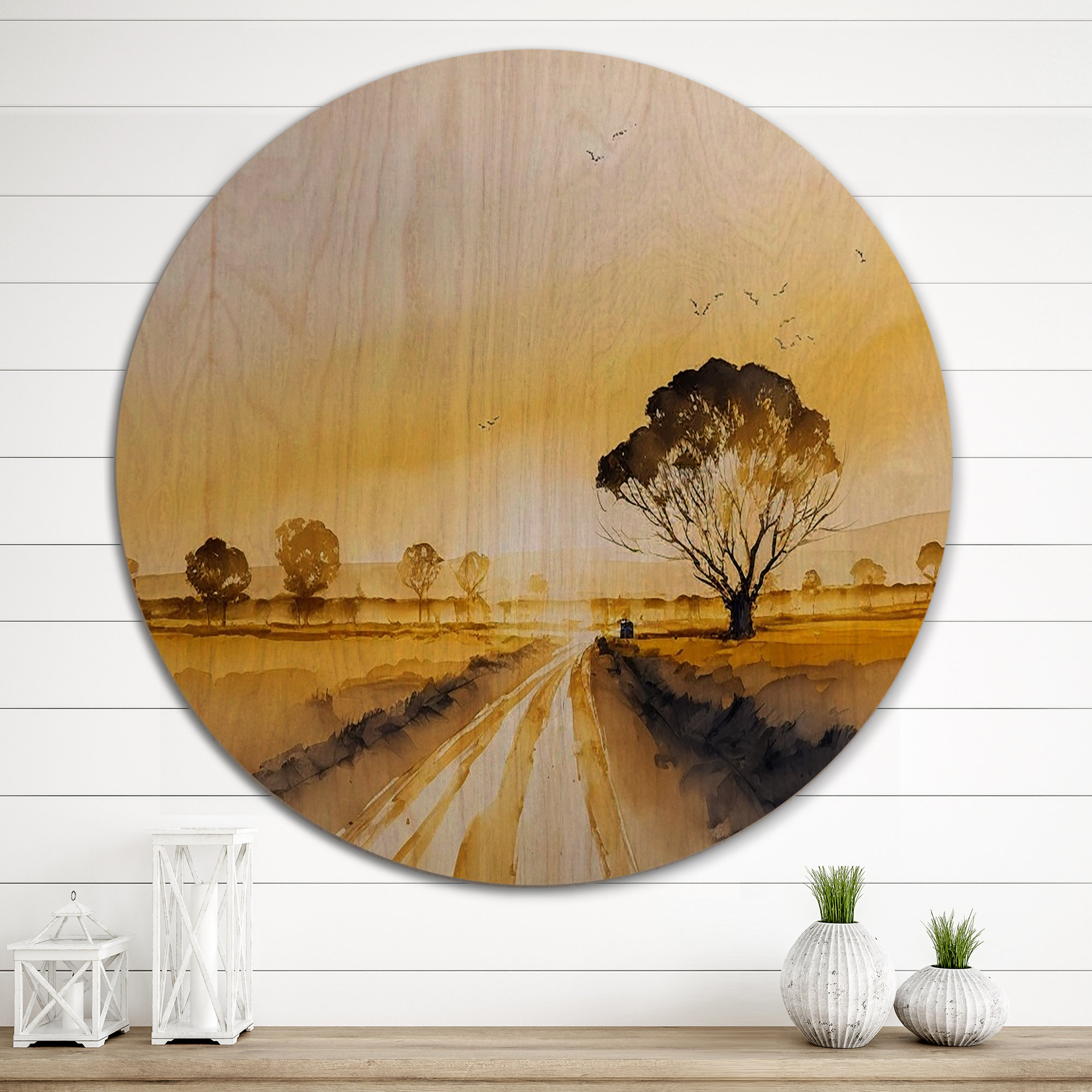 Red Barrel Studio® Golden Hour Tree In The Countryside I - Landscape ...