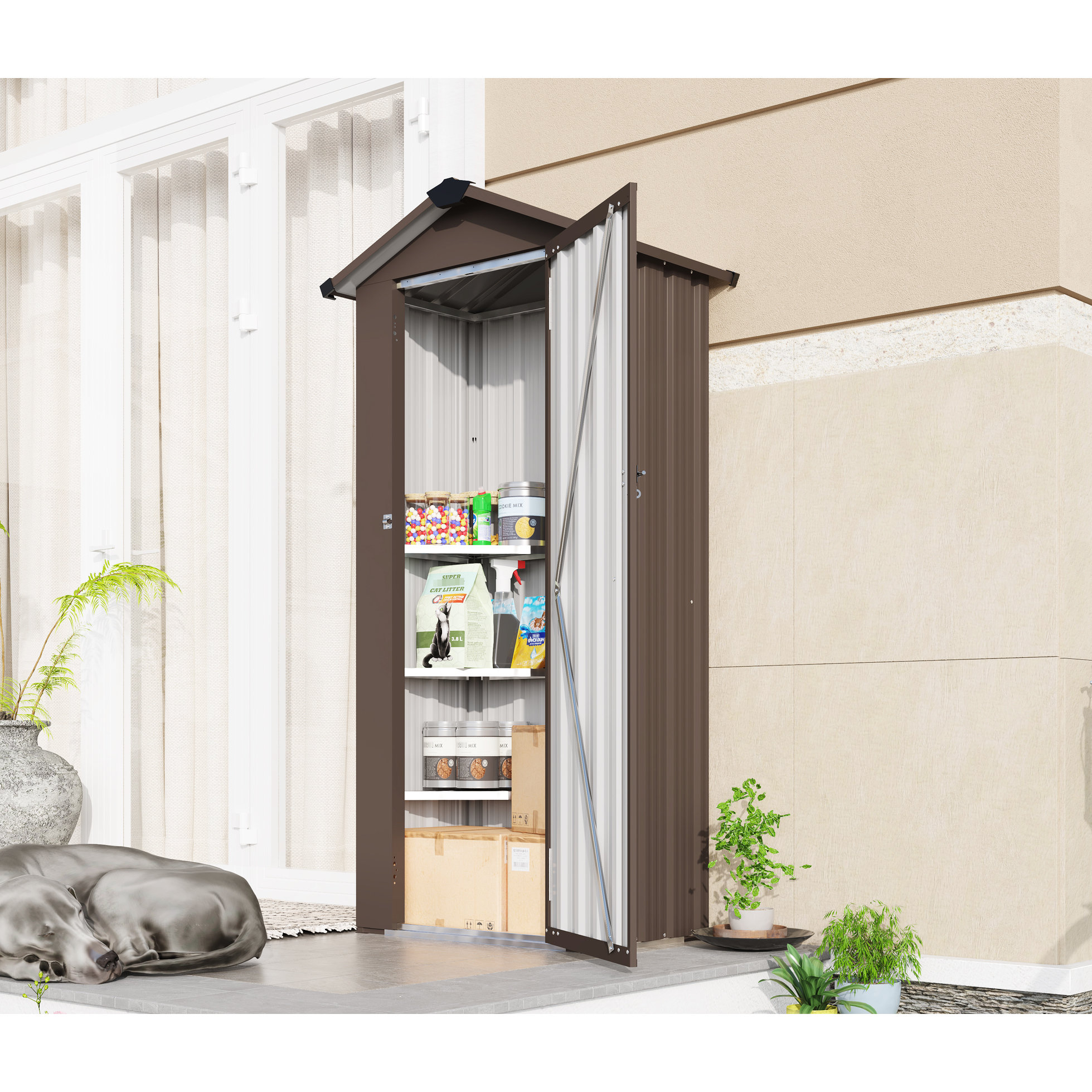 Kivaritio Outdoor Storage Solution: - Rust Galvanized Iron Locker ...