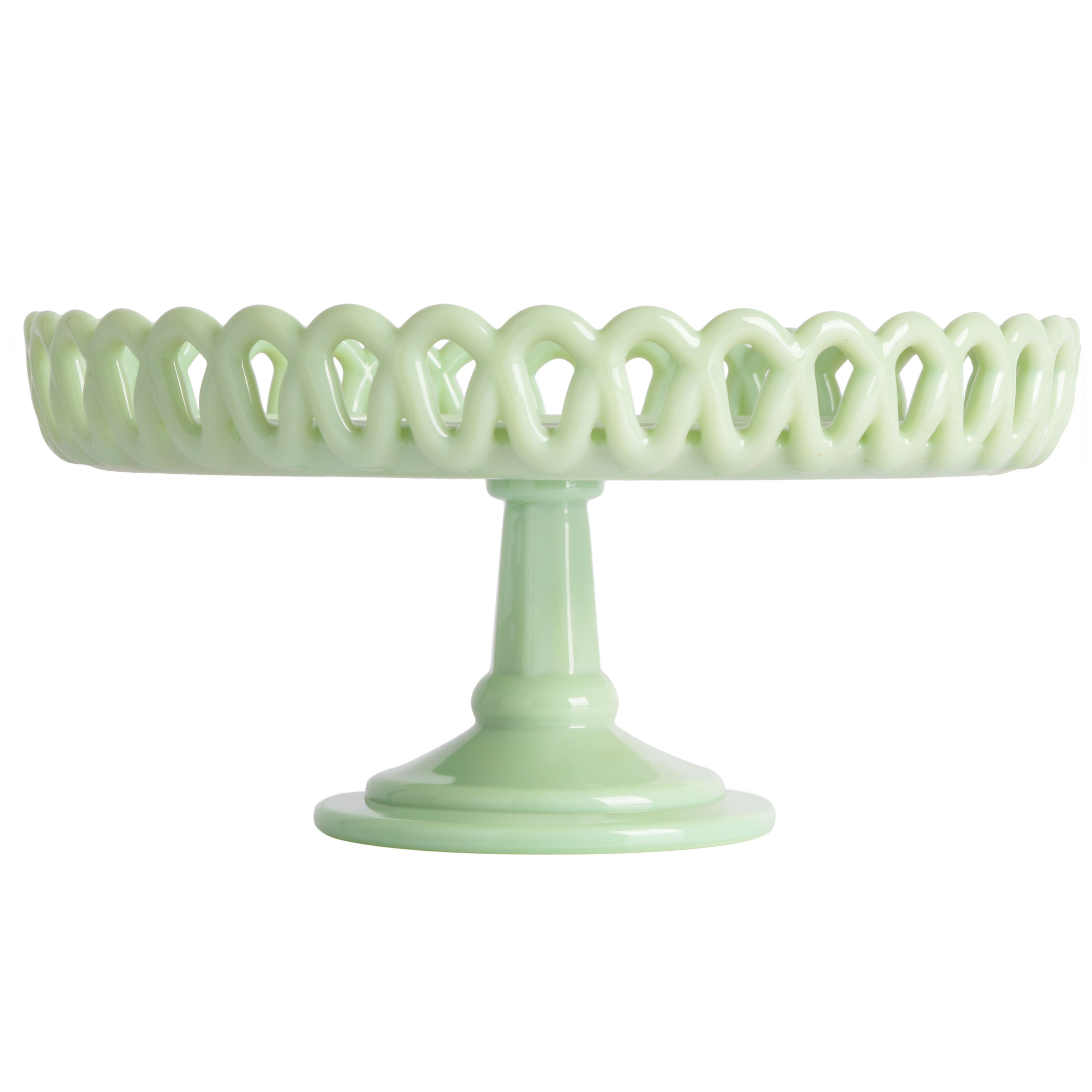 Martha Stewart Highbrook 8.5" Handmade Jadeite Glass Cake Stand ...
