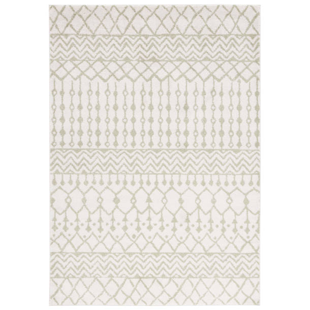 Langley Street Lorenco Machine Woven Polypropylene Blend Ivory/Sage Rug ...