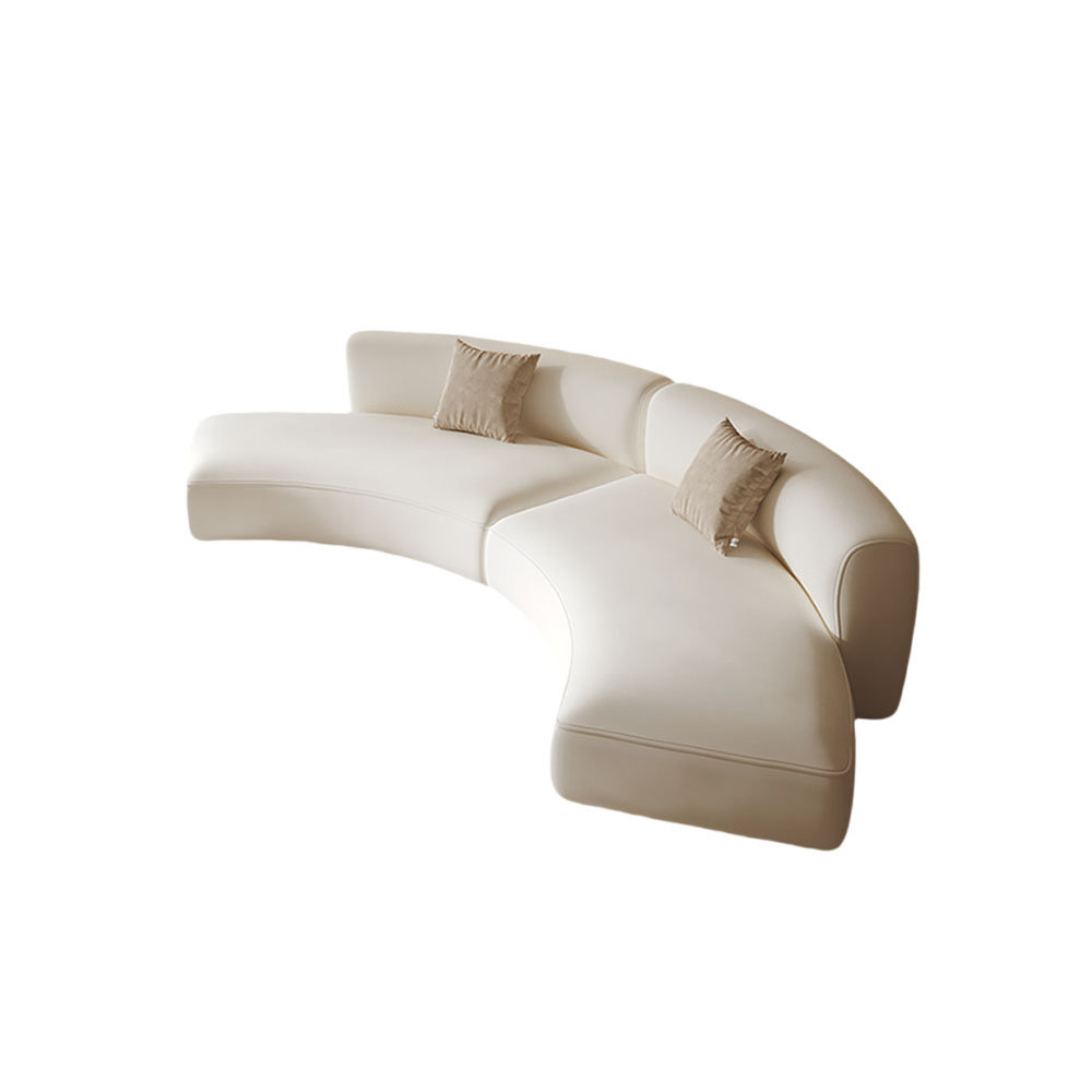 Lifton Italian Cream Style Curved Sofa 125.98'' Sofa | Wayfair