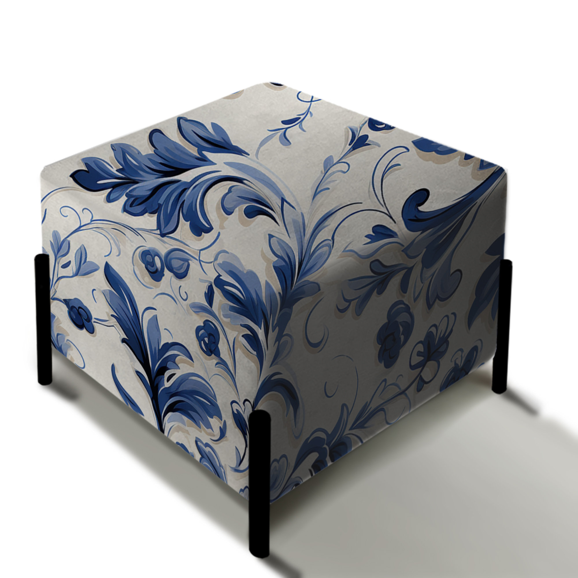 Design Art Regal Cobalt Blue Damask Victorian Pattern - Damask Square ...
