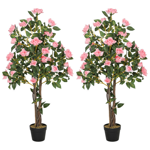 Astoria Grand Halpin 110cm Faux Rose Tree in Pot | Wayfair.co.uk