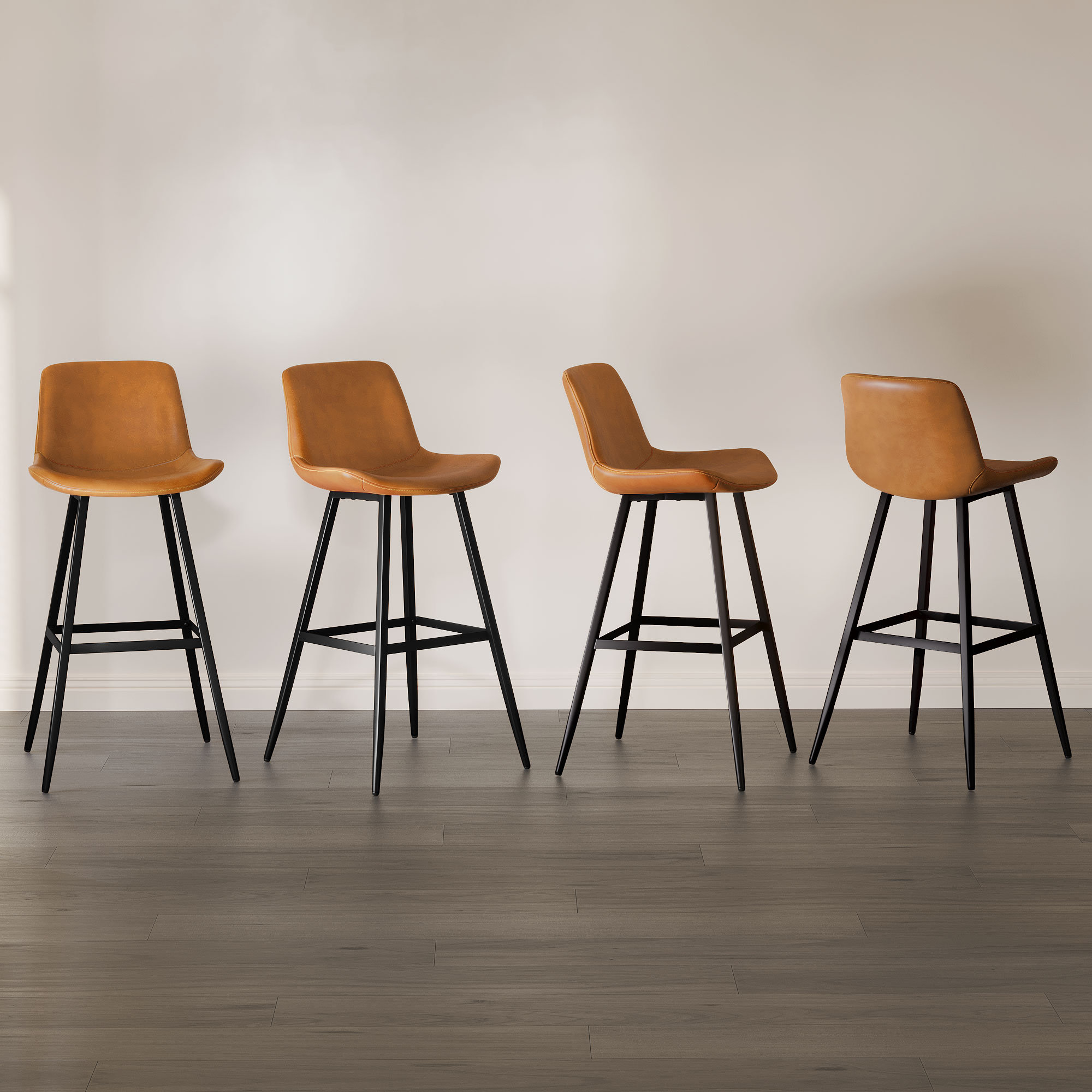 George Oliver Cushioned Counter & Bar Stool With Metal Frame(Set Of 4 ...