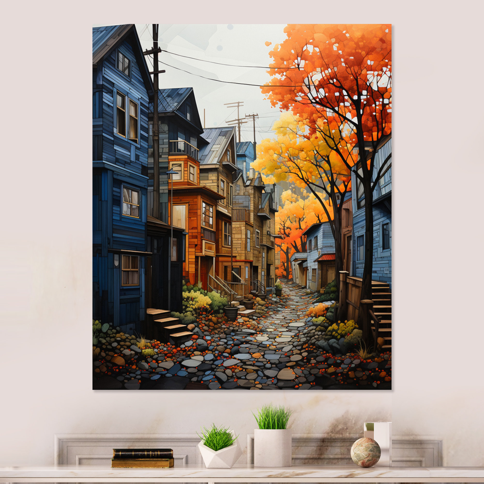 Winston Porter Cityscape Alleyway Patchwork V - City Metal Wall Art ...