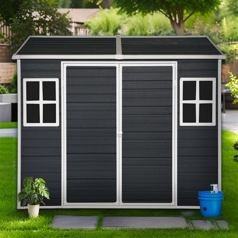 Modern Escapes Decor Outdoor Resin+Steel Frame Weather-Resist Storage ...