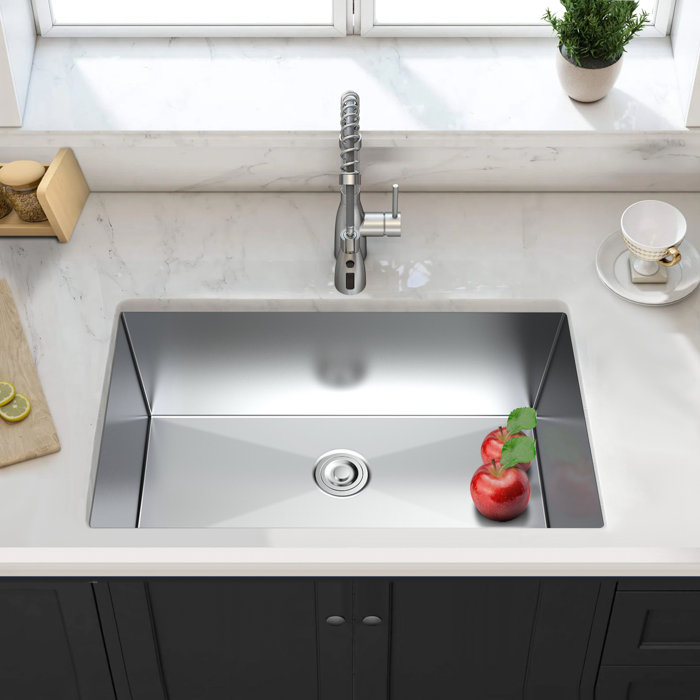 HHK HOME Undermount Single Bowl Stainless Steel Kitchen Sink & Reviews ...